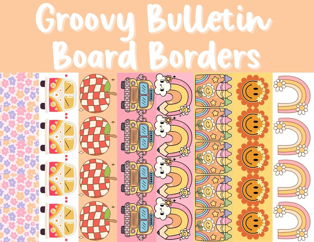 Groovy Bulletin Board Borders - Etsy
