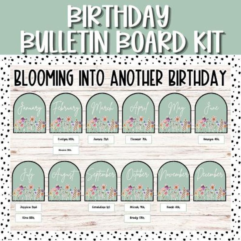 Wildflower Birthday Bulletin Board Kit: Classroom Decor (PDF) - Etsy