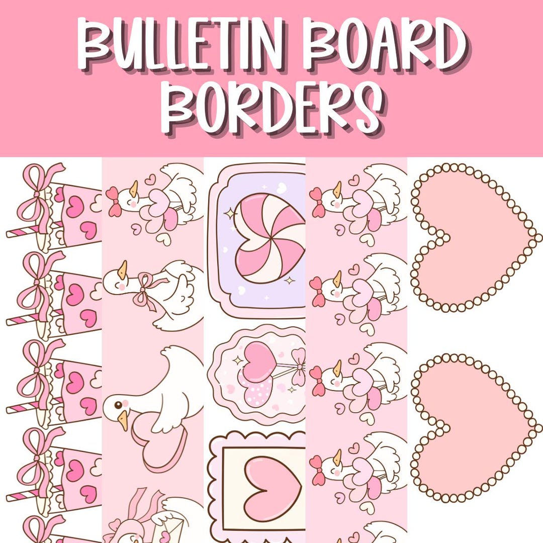 Valentine’s Day Bulletin Board Borders | Silly Goose Valentine Decor ...