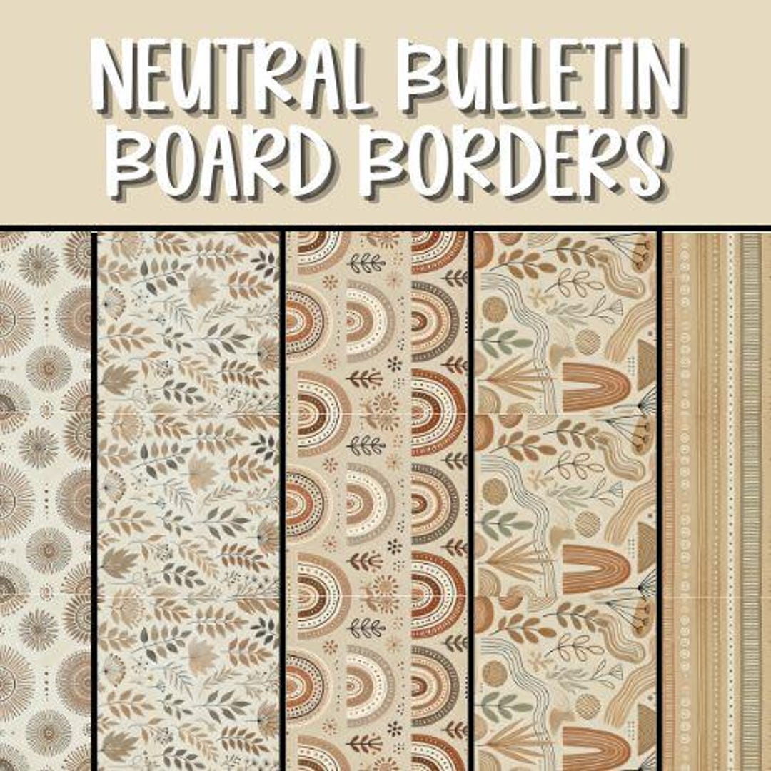 Neutral Boho Bulletin Board Borders: Printable Classroom Decor (PDF ...