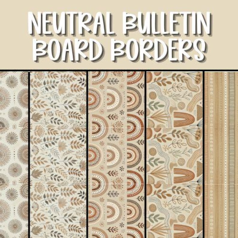 Neutral Boho Bulletin Board Borders: Printable Classroom Decor (PDF ...