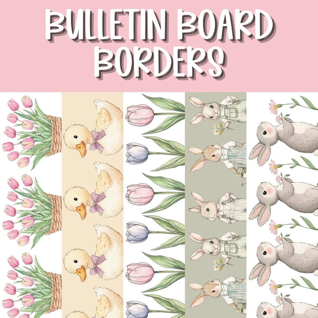 Easter & Spring Bulletin Board Borders - Etsy