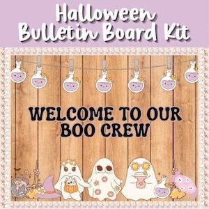Groovy Halloween Bulletin Board Kit: Retro Classroom Decor (digital ...
