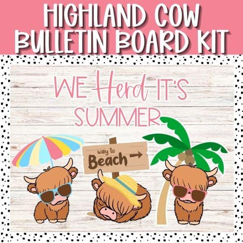 Highland Cow Seasonal Bulletin Board Bundle – Spring, Summer, Fall ...
