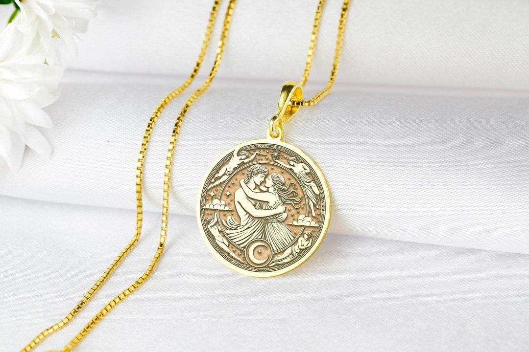 Selene & Endymion Necklace - Greek Mythology Jewelry - Gold Plated ...