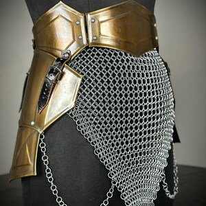 Brave Lady Armor, Medieval Knight Tassets Armor With Chainmail, Female ...