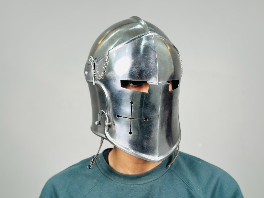 Barbuta Helmet ~ Medieval Knight Armor 18g Mild Steel Helmet ~ LARP ...