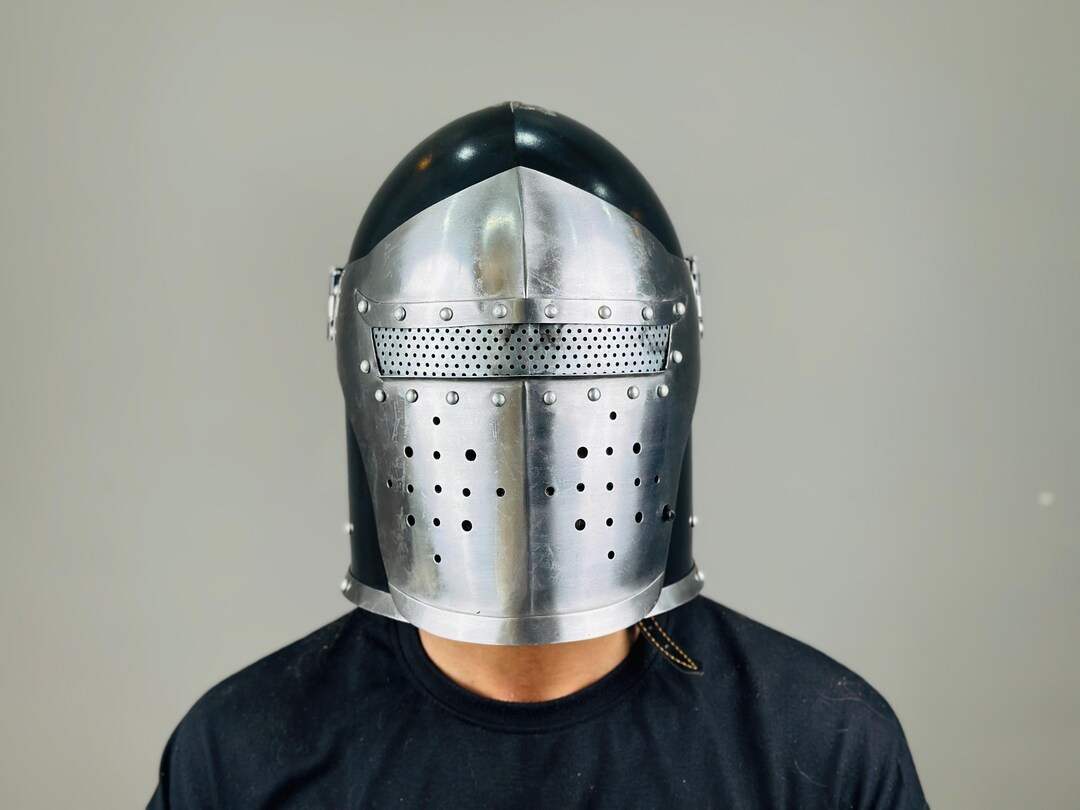 Barbuta Visor Helmet ~ Medieval Knight Armor 18g Mild Steel Helmet ...