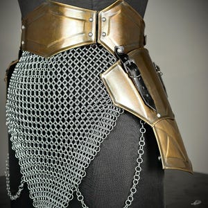 Brave Lady Armor, Medieval Knight Tassets Armor With Chainmail, Female ...
