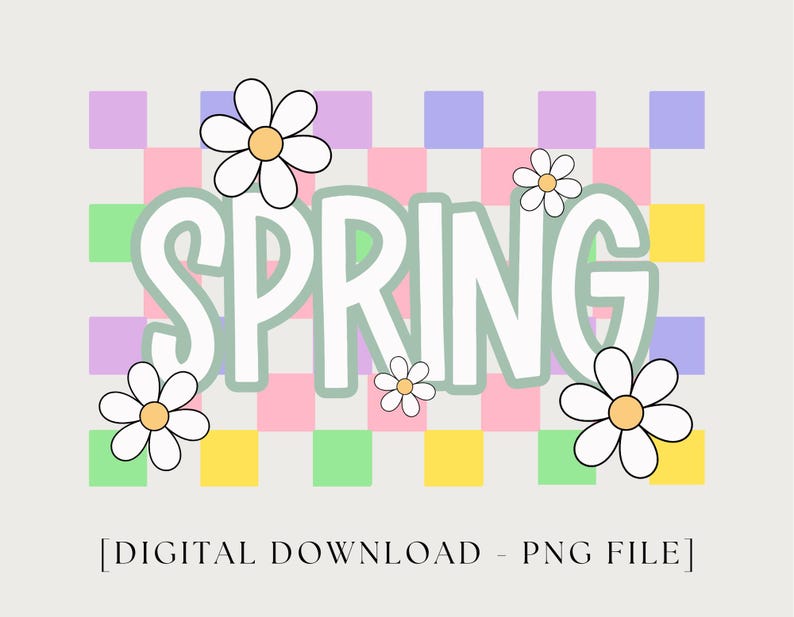Spring Checkered Flowers Png, Spring Png, Spring Colors Png, Flowers ...