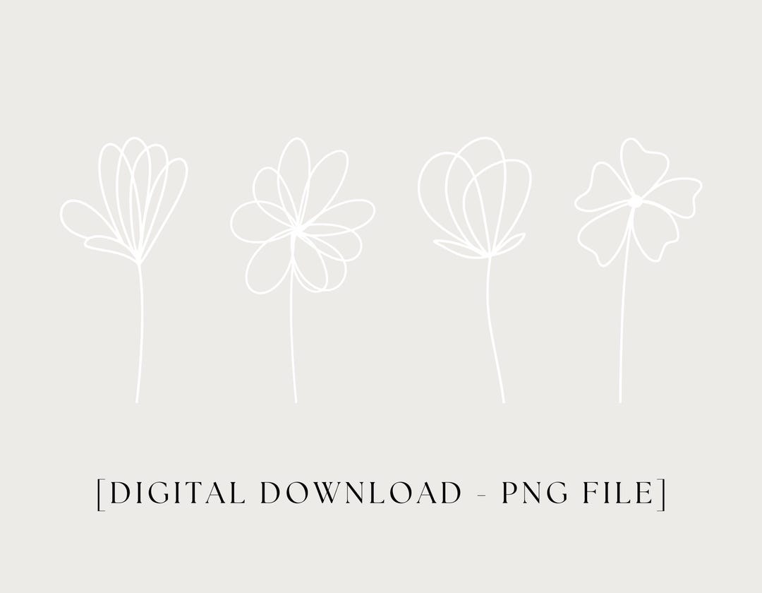 White Simple Flowers Png, Spring Png, Flower Png, Simple Png, Digital ...