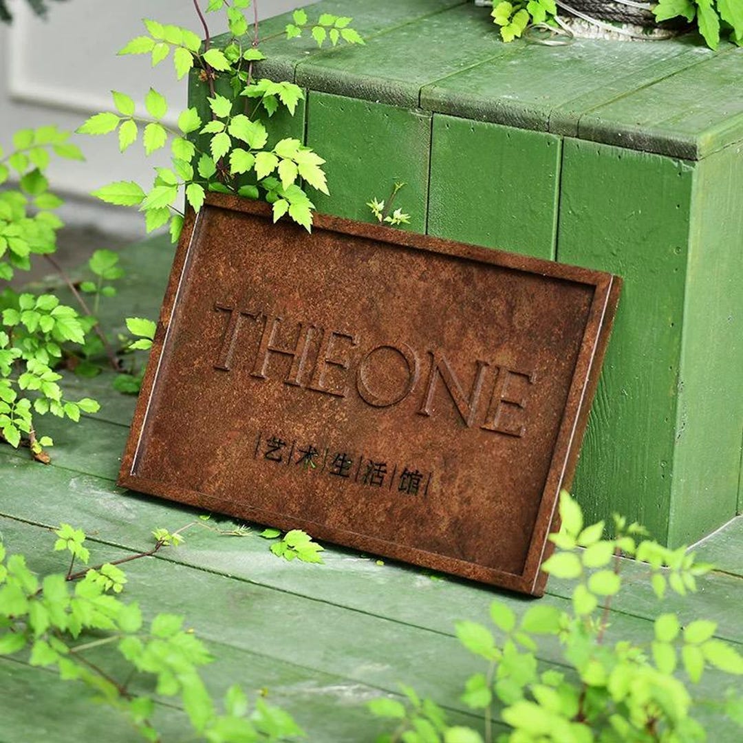 Rust Texture Metal Sign, Hollow Carving Hammered Steel Plaque ...