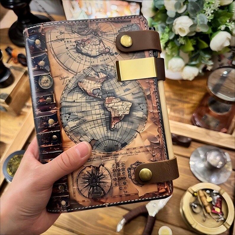 Navigation Map Leather Notebook Medieval Europe Logbook A6 Journal - Etsy
