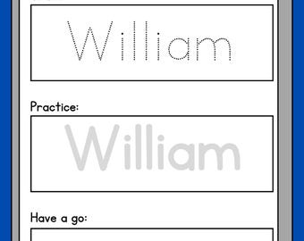 Pre-school Custom Name Tracing Worksheet Isabella - Etsy