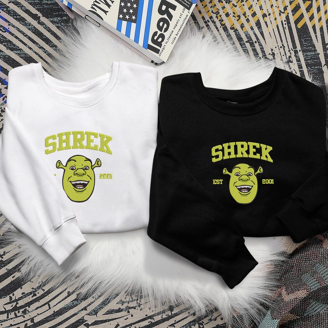 Shrek Embroidered Sweatshirt Cartoon Embroidered Sweatshirts Trending ...