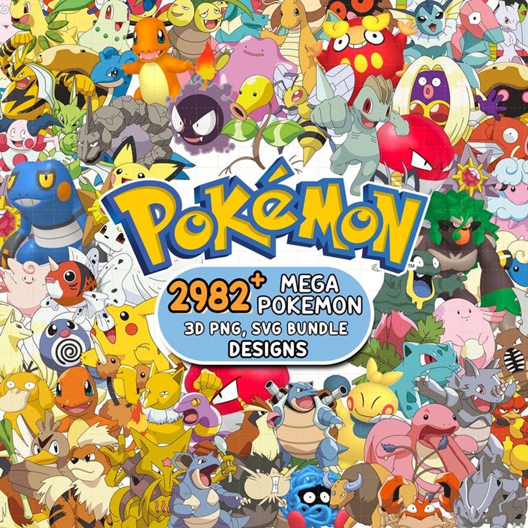 Pokemon SVG Bundle, Pokemon Font Svg, Pikachu Svg Files for Cricut and ...