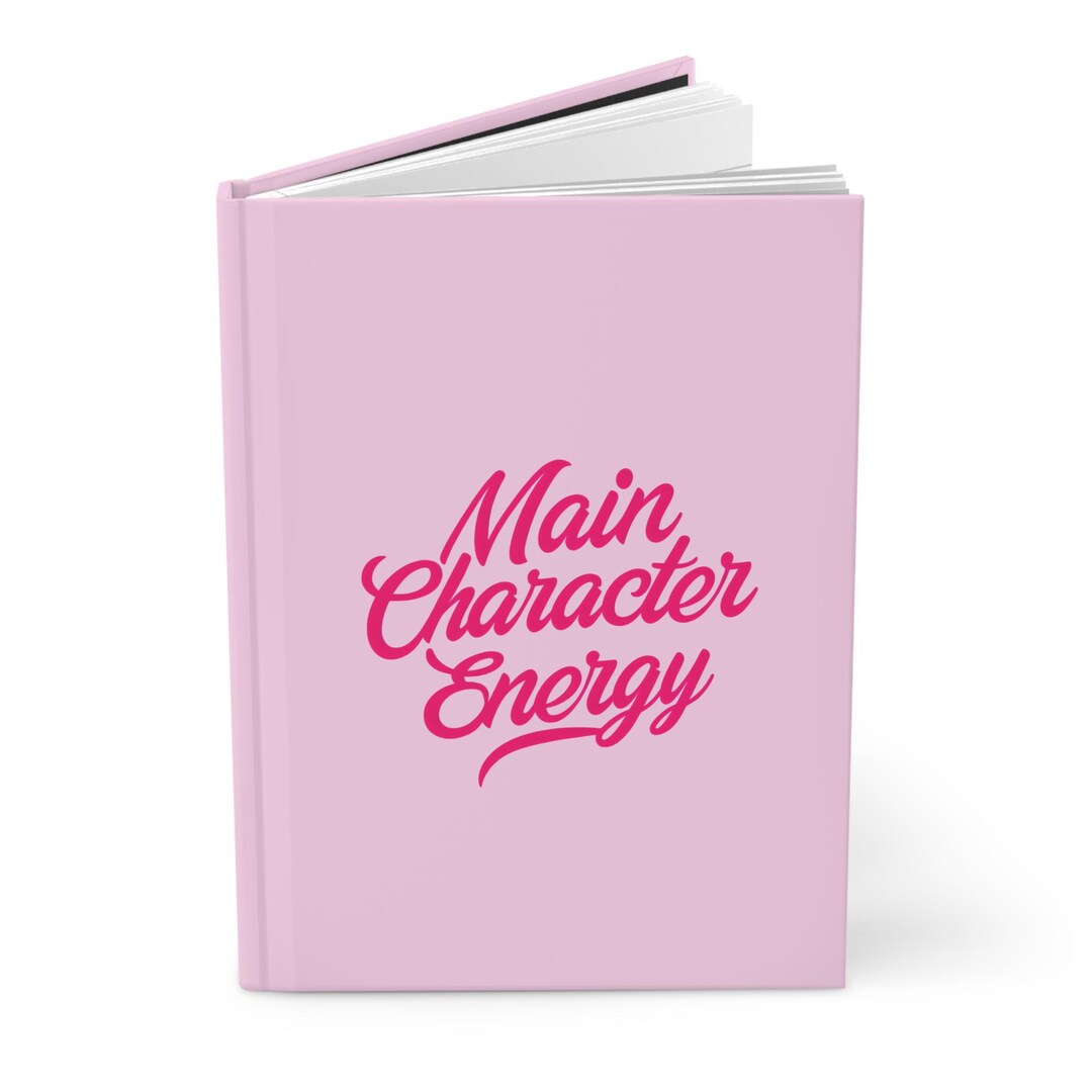 Matte Journal, Main Character Energy Notebook, Minimalist Pink Cursive ...