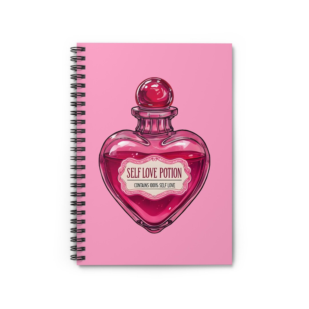 Spiral Notebook Self-love Potion, Ruled Line, Pink, Self-love for ...