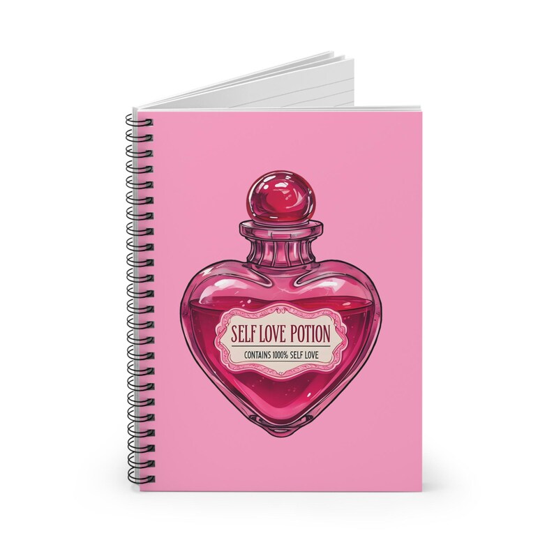 Spiral Notebook Self-love Potion, Ruled Line, Pink, Self-love for ...
