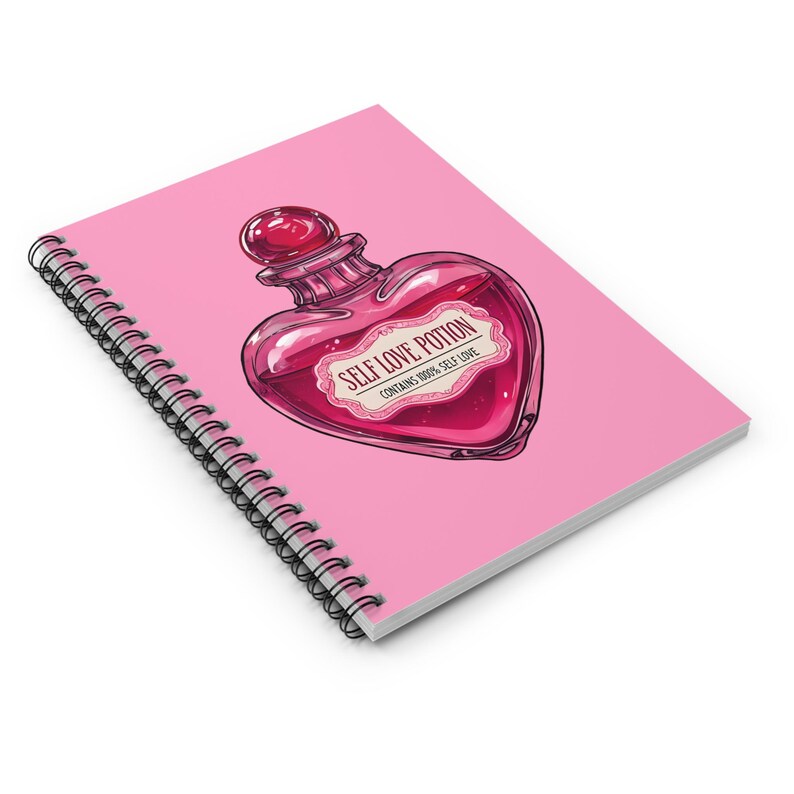 Spiral Notebook Self-love Potion, Ruled Line, Pink, Self-love for ...