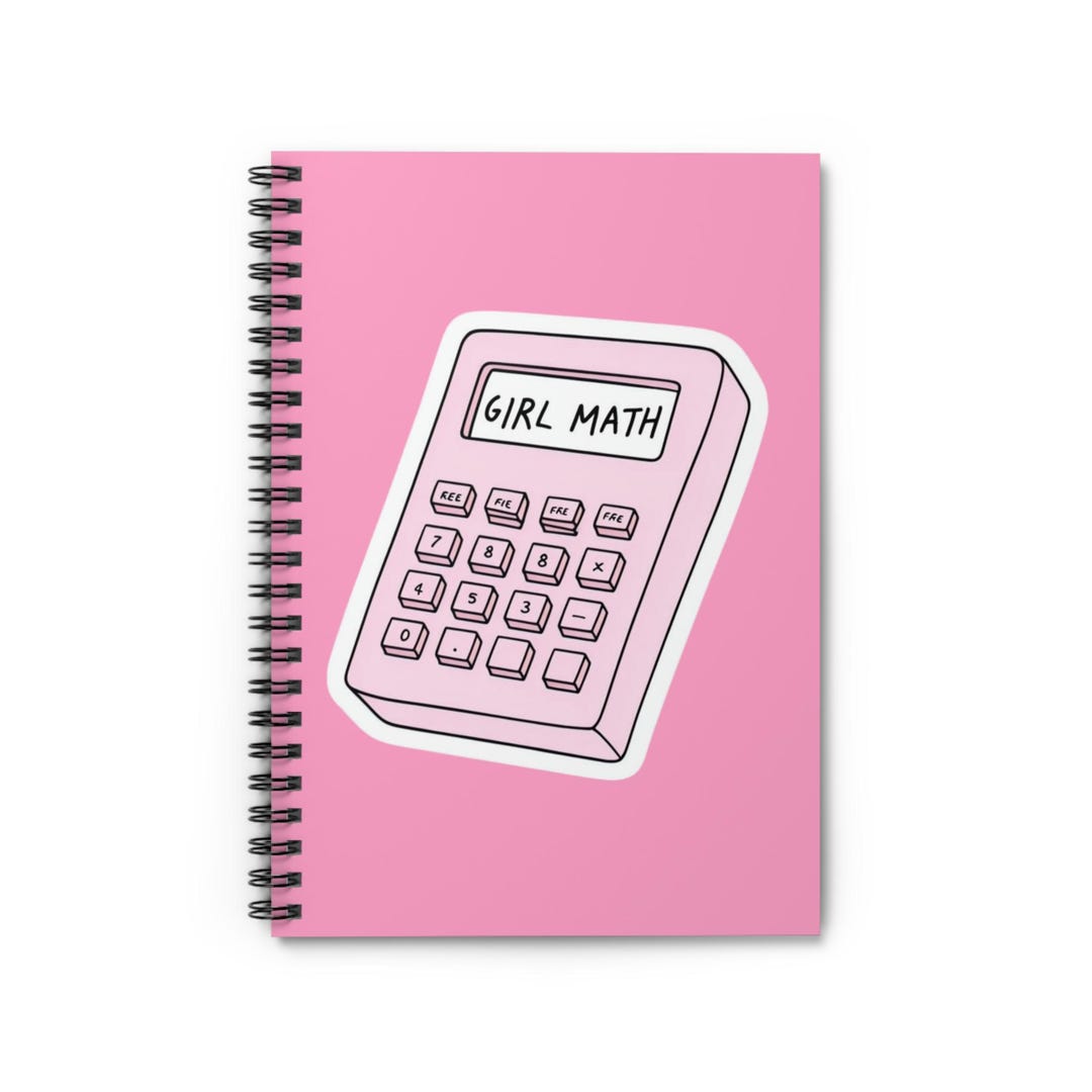 Sticker - Whimsical Light Pink Calculator Featuring Girl Math, Decal ...