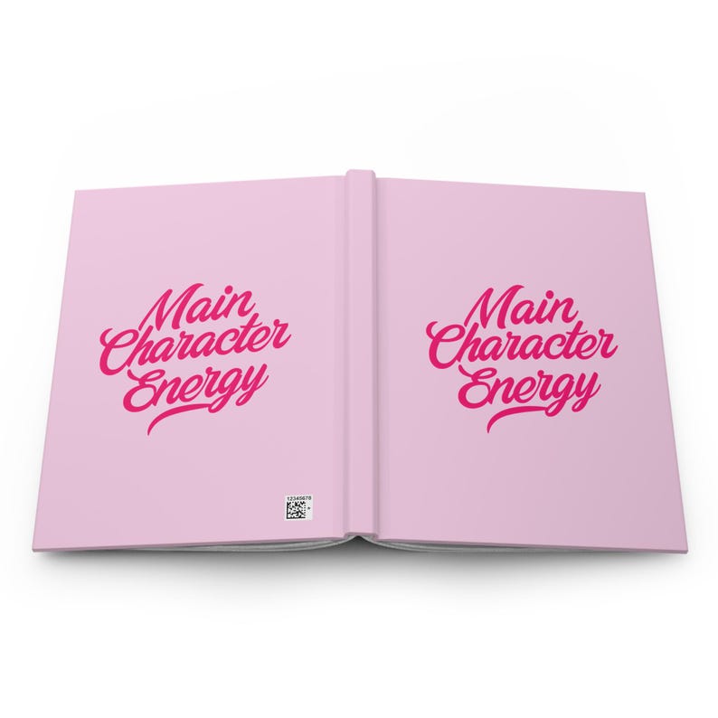 Matte Journal, Main Character Energy Notebook, Minimalist Pink Cursive ...