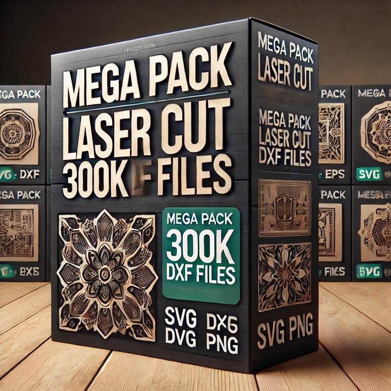 Mega Pack Laser Cut 300k Dfx Files – Svg, Aı, Cdr, Eps – CNC, Laser ...