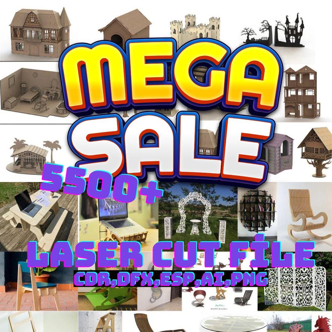 Mega Pack Laser Cut 5500+ Dxf Files 3D 2D Mega Bundle SVG CNC Engraving ...