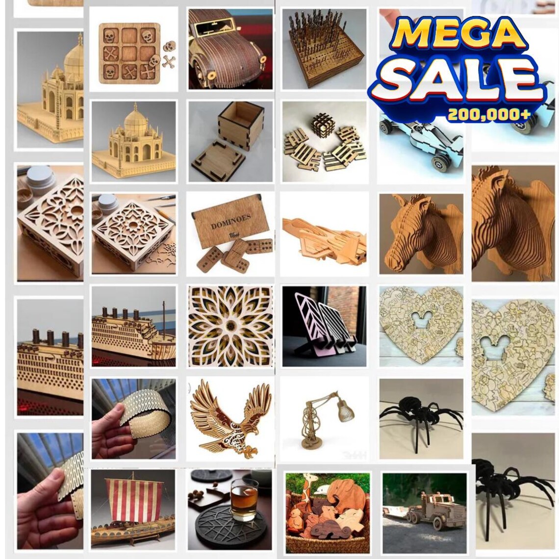 Mega Pack Laser Cut 200k Dxf Files 3D 2D Mega Bundle SVG CNC Engraving ...