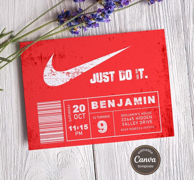 Printable Birthday Invitation, Boy Girl Birthday Invite, Editable Blue ...