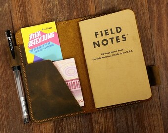 vintage women real leather journal cover case for field notes | Etsy