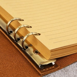 Personalized Simple A5 Leather Ring Binder Notebook Cover / Distressed ...