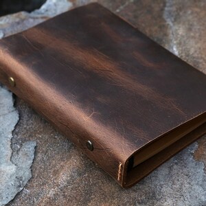 Personalized Refillable 6 Ring Rustic Leather A6 Journal Cover - Etsy