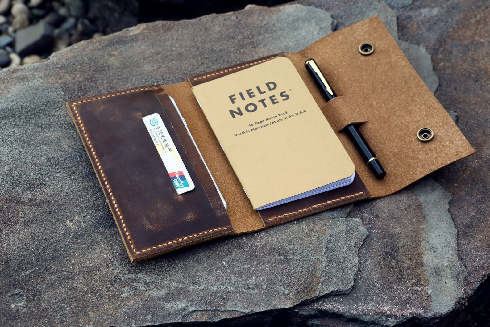 Leather Travel Journal Wallet Leather Notebook Wallet for Pocket Size ...