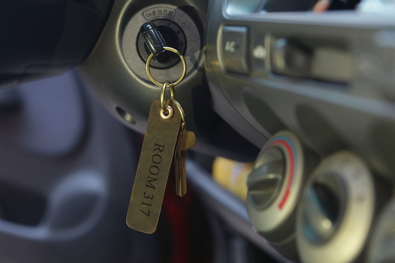 Personalized Brown Mens Leather Keychain Men Custom Car Key | Etsy