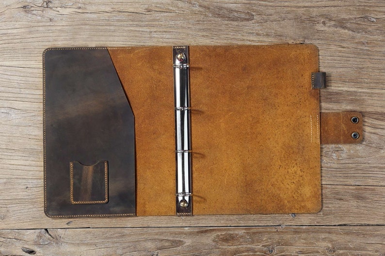 Personalised Leather A4 Ring Binder Retro Leather A4 4 Ring - Etsy