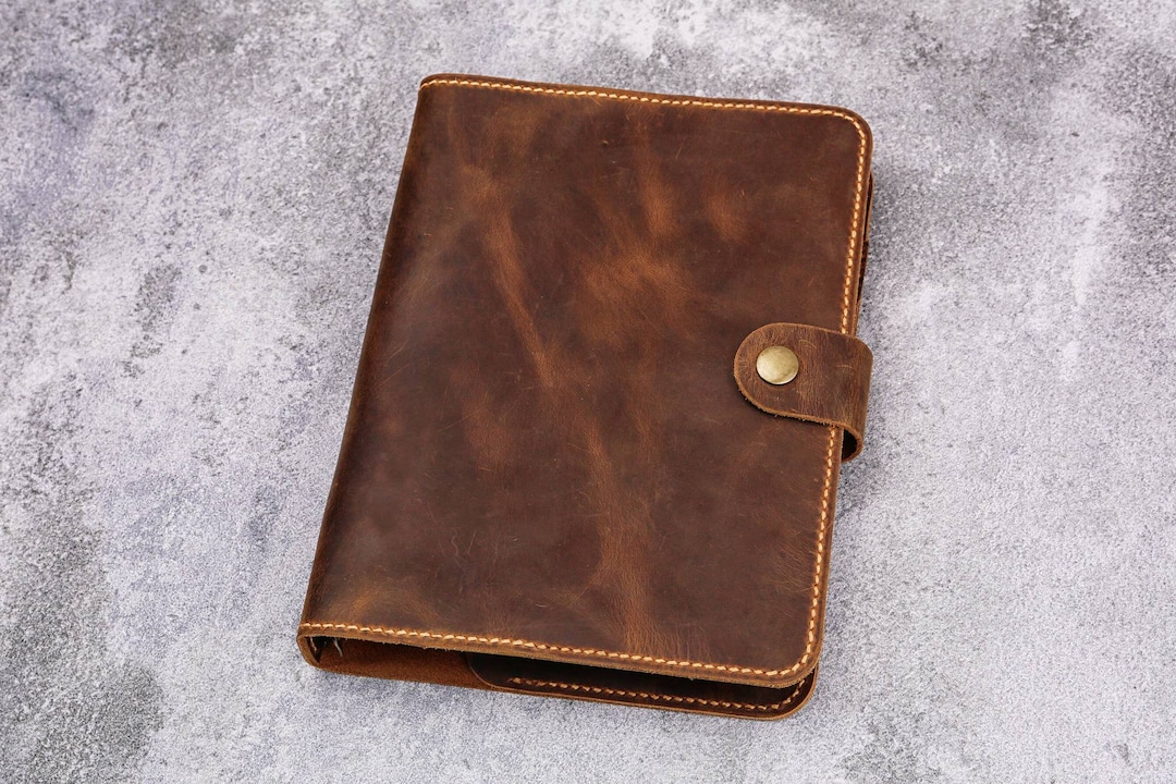 Vintage Distressed Leather A5 A6 6 Ring Refillable Planner Binder ...