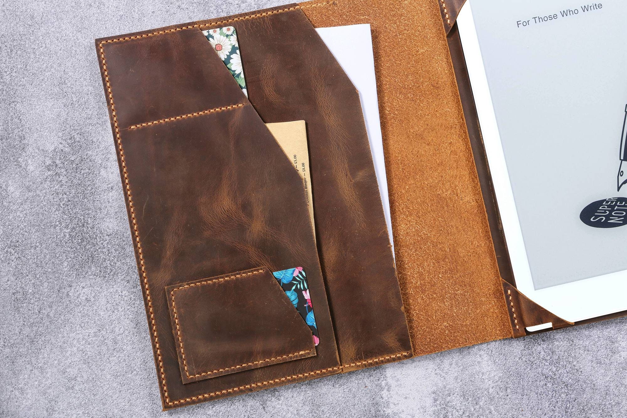 Handcrafted Rugged Leather Folio Cover Case for Supernote A5X2 Manta ...