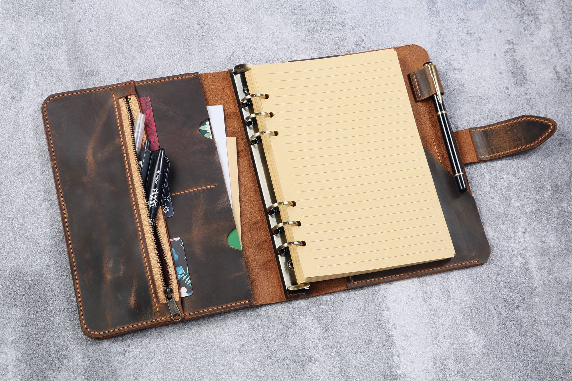 Rustic Leather Travel Diary Log , Personalized Refillable Leather ...