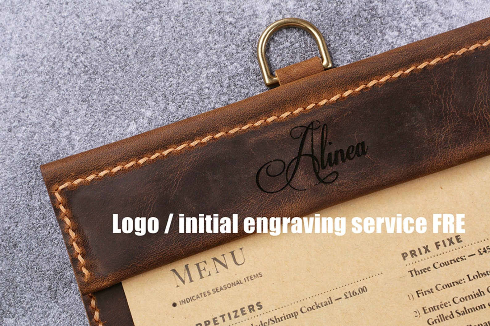 Personalized Custom Leather Menu Board Holder Cover for Restaurant Bar ...