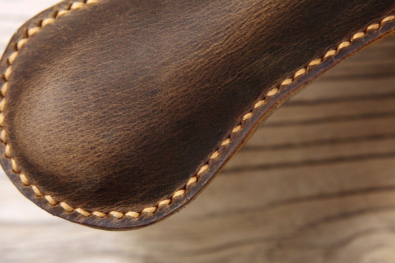 Personalized Leather Pot Holder , SET of 2 Leather Skillet Handle Cover ...