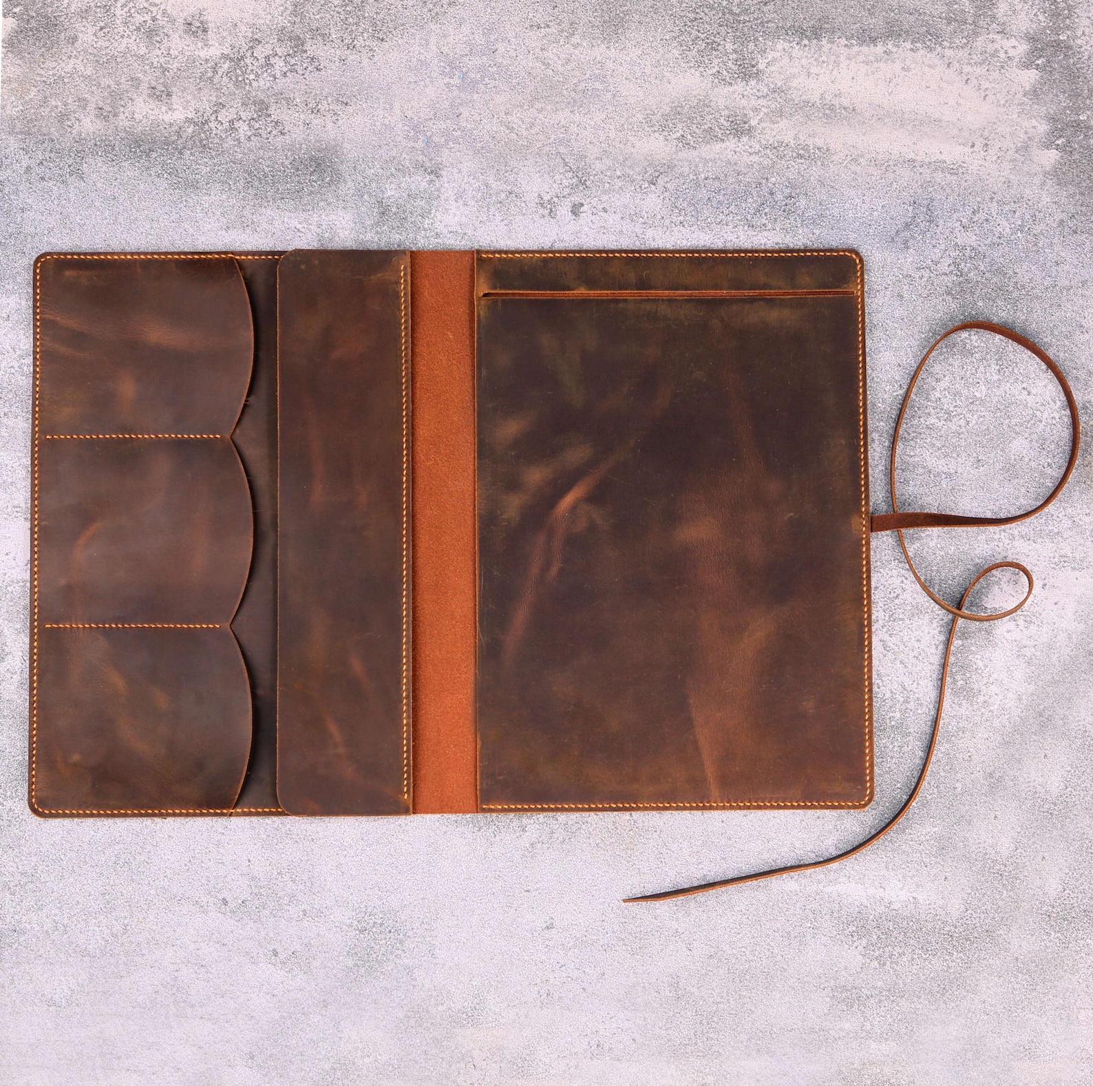 Leather Sketchbook Sketch Book Cover for 9x12 Top Spiral Sketch Pad ...