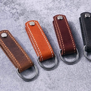 Personalized Leather Key Folder Holder , Natural Leather Key Organizer ...