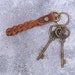 Vintage Distressed Braided Leather Keychain Key Fob Customized With ...