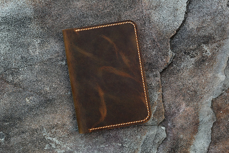 Vintage A6 Notebook Field Notes Leather Portfolio Cover / Distressed ...