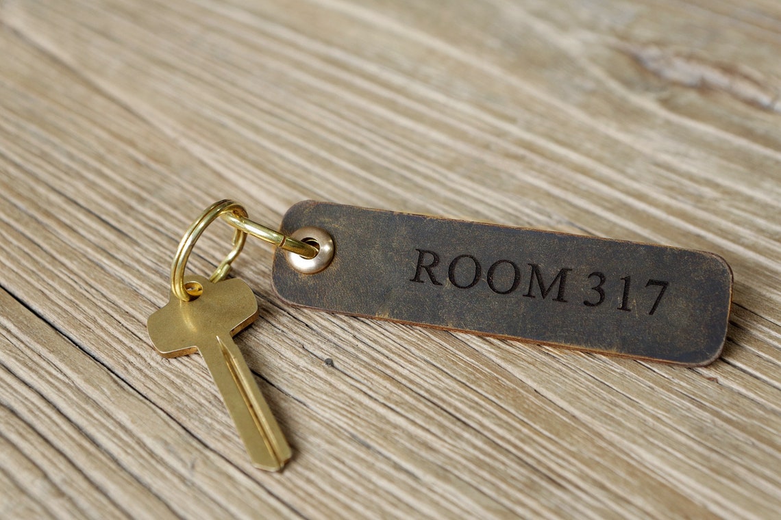 Personalized Brown Mens Leather Keychain Men Custom Car Key | Etsy