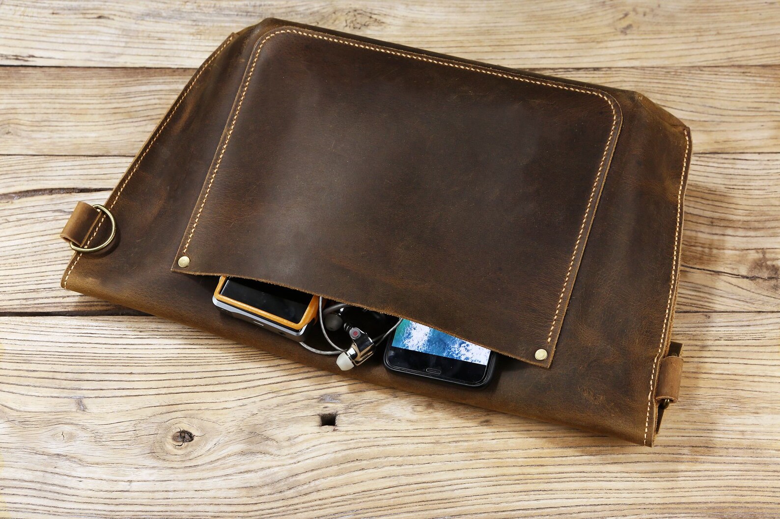 Vintage Brown Leather Bag for Men , Rustic Leather Mens Designer ...