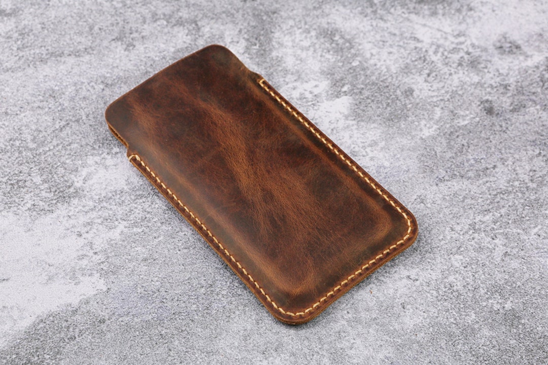 IPhone Leather Sleeve Pouch for iPhone 17 iPhone 16 15 14 Plus ...