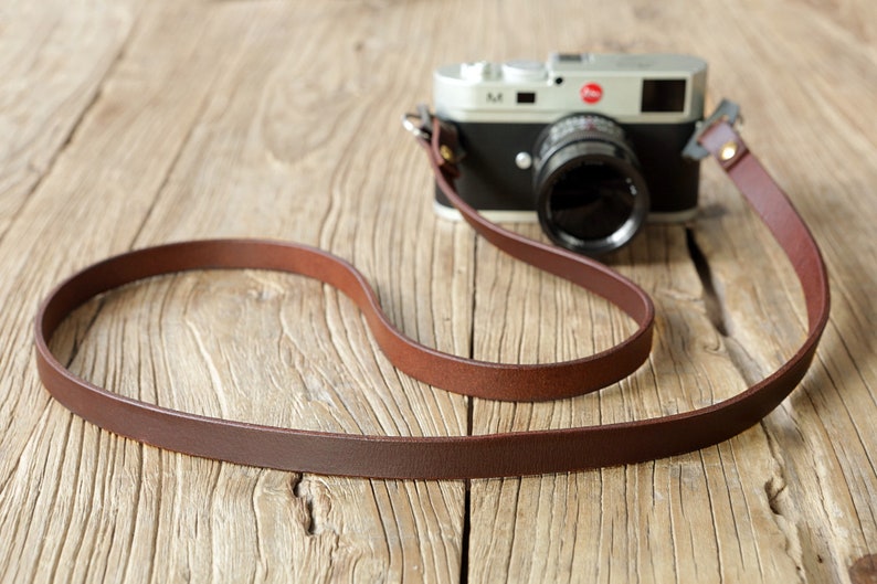 Brown Black Vegetable Tanned Leather Compact Camera Neck Strap - Etsy
