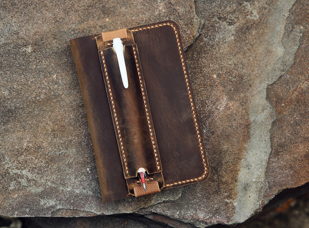 Personalized Distressed Leather Moleskine Cover Pocket Size / Leather ...